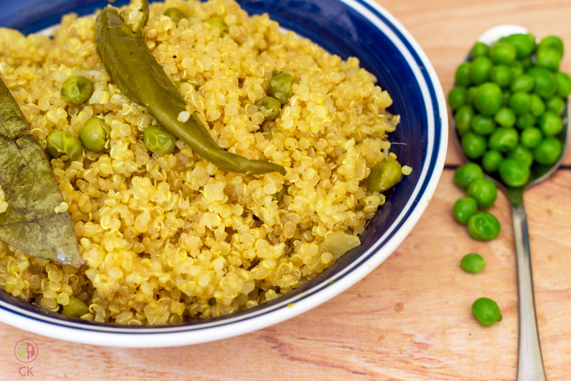 Healthy Quinoa Peas Pulao Recipe - Chakris Kitchen